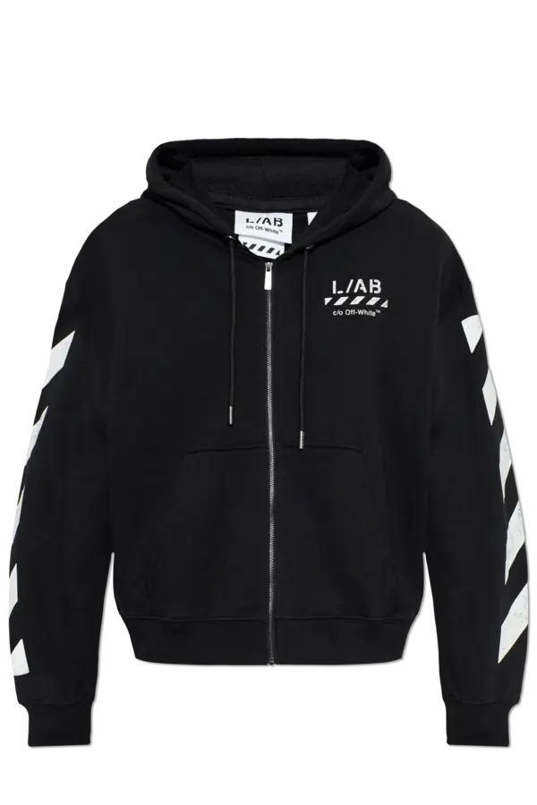 L/AB C/O OFF-WHITE Hooded Zip-up Sweatshirt
