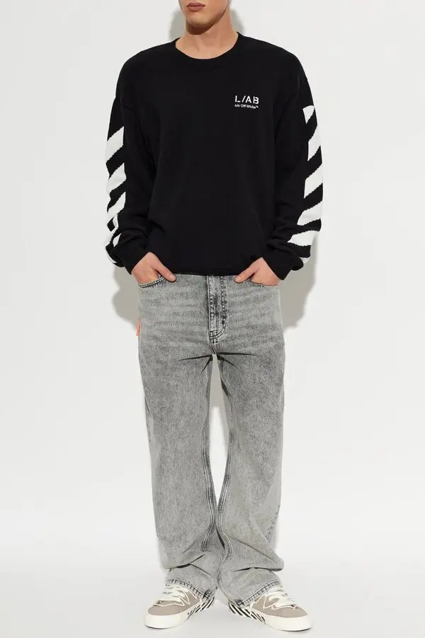 L/AB C/O OFF-WHITE Embroidered Logo Sweater