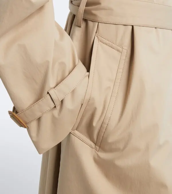 Acne Studios Leather-trimmed Twill Trench Coat