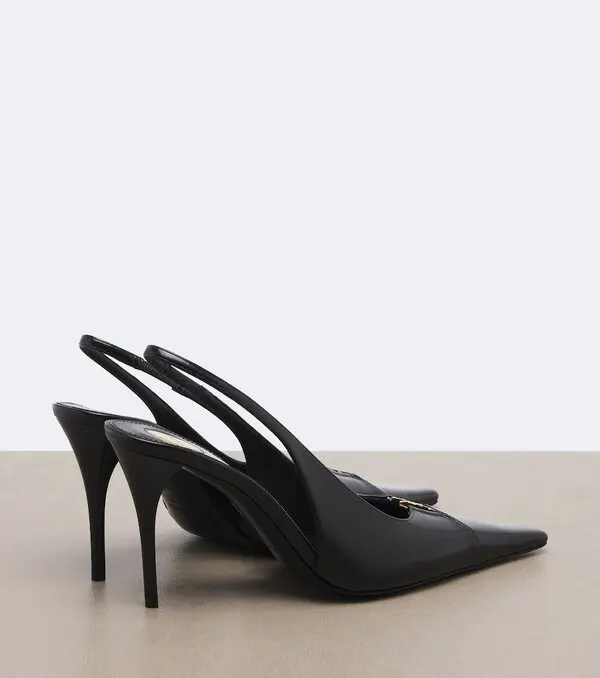 Saint Laurent Cassandre Leather Slingback Pumps