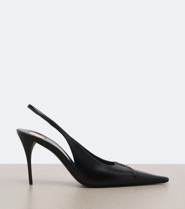 Saint Laurent Cassandre Leather Slingback Pumps