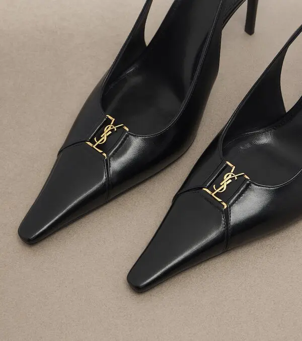 Saint Laurent Cassandre Leather Slingback Pumps