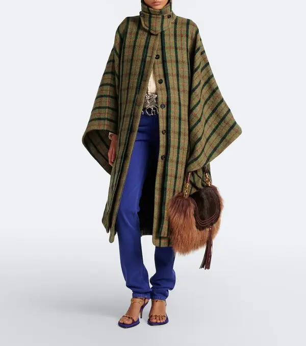 Chloé Marcie Foulard Small Shearling Shoulder Bag - Brown
