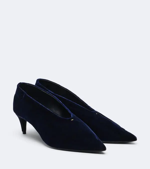 Khaite Miriam Velvet Pumps - Blue