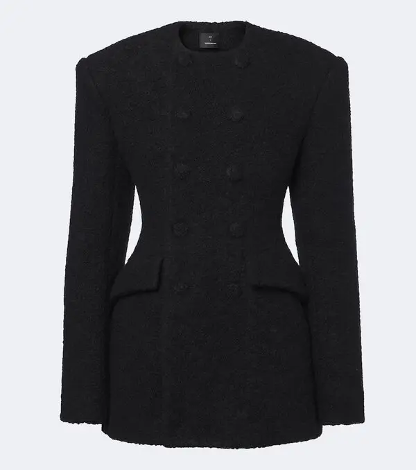 Wardrobe.NYC Alpaca And Wool-blend Bouclé Blazer Dress - Black