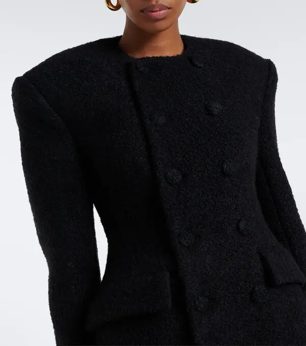 Wardrobe.NYC Alpaca And Wool-blend Bouclé Blazer Dress - Black