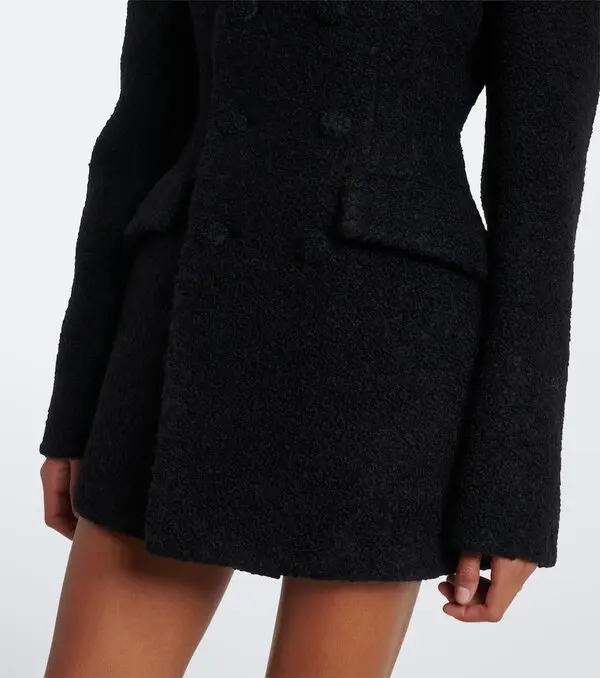 Wardrobe.NYC Alpaca And Wool-blend Bouclé Blazer Dress - Black