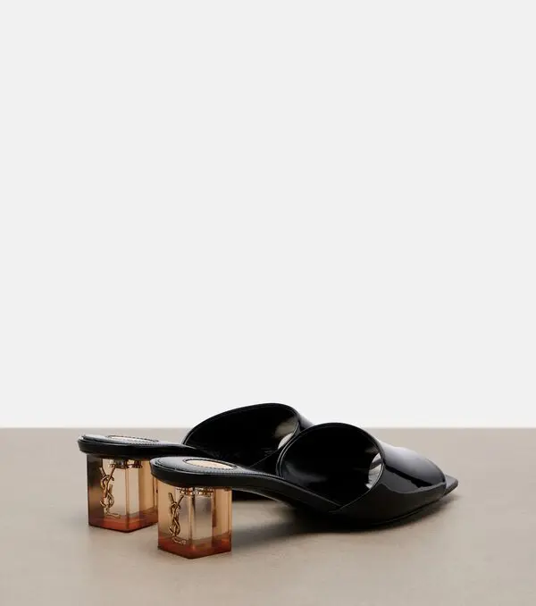 Saint Laurent Sip Patent Leather Mules
