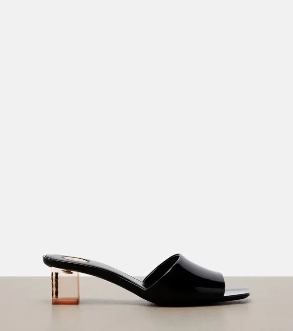 Saint Laurent Sip Patent Leather Mules