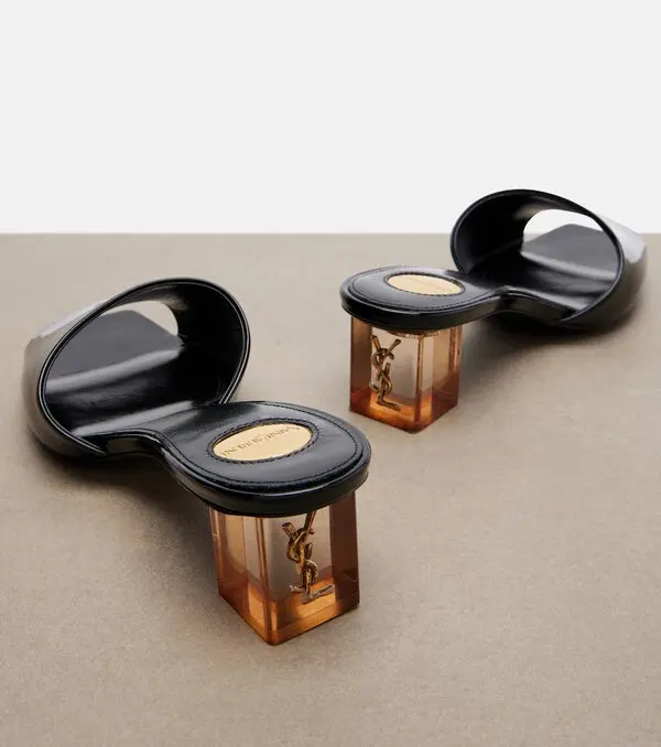 Saint Laurent Sip Patent Leather Mules