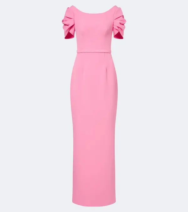 Safiyaa Vanina Belted Draped Crêpe Gown - Pink