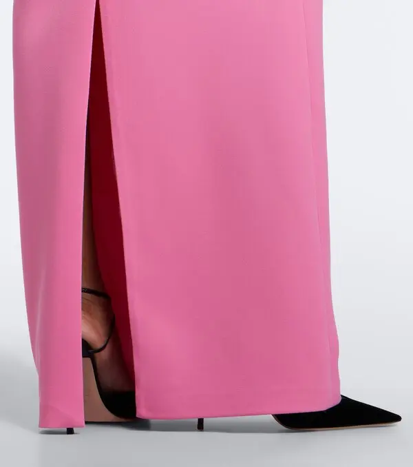 Safiyaa Vanina Belted Draped Crêpe Gown