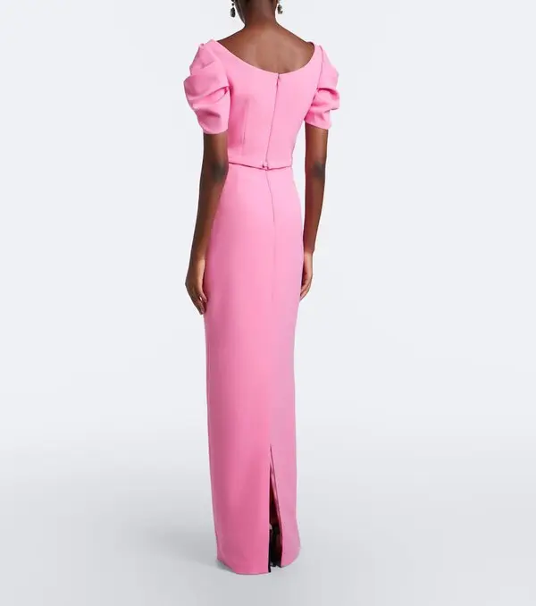 Safiyaa Vanina Belted Draped Crêpe Gown