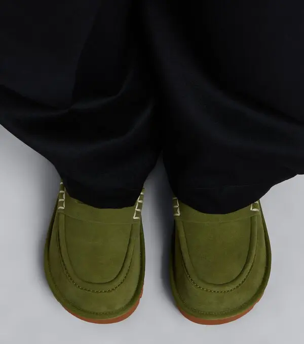 JW Anderson X Ugg Shearling-lined Suede Ankle Boots - Green