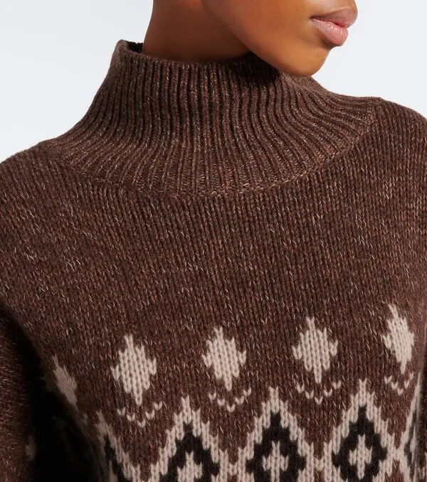 LISA YANG Gudrun Fair Isle Jacquard Cashmere Sweater