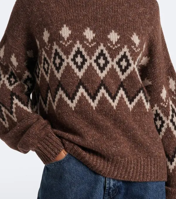 LISA YANG Gudrun Fair Isle Jacquard Cashmere Sweater