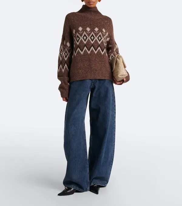LISA YANG Gudrun Fair Isle Jacquard Cashmere Sweater