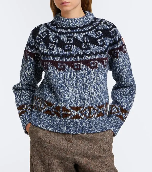 Moncler Fair Isle Wool And Alpaca-blend Sweater