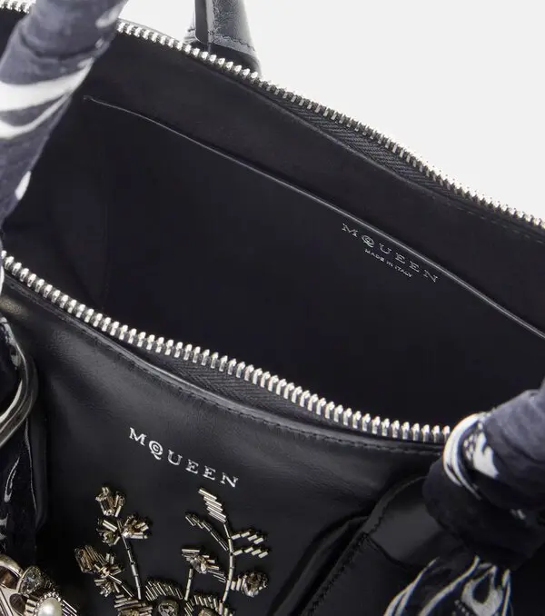 Alexander McQueen Manta Medium Embellished Leather Shoulder Bag