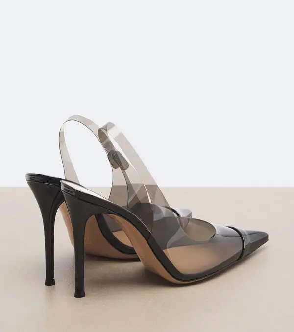 GIANVITO ROSSI Leather-trimmed Pvc Slingback Pumps