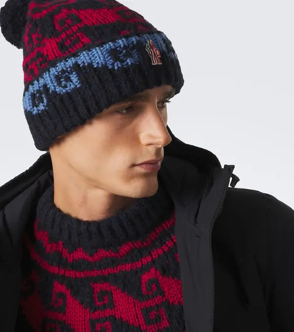 Moncler Intarsia Wool And Alpaca-blend Beanie