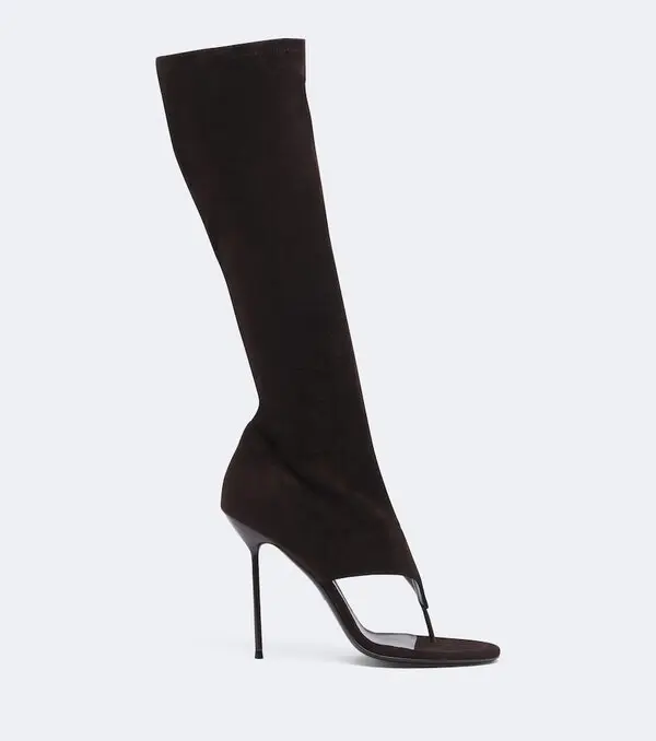 Paris Texas Lidia Cut-out Suede Knee-high Boots