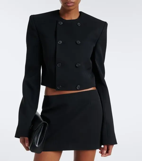 Wardrobe.NYC Cropped Double-breasted Virgin Wool Blazer