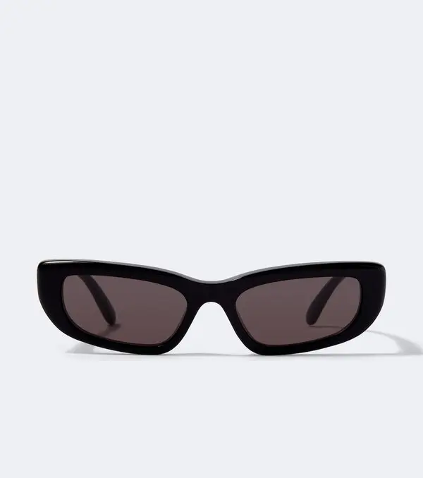 Balenciaga Logo Oval Sunglasses - Black