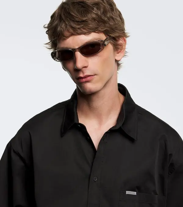 Balenciaga Logo Oval Sunglasses - Green