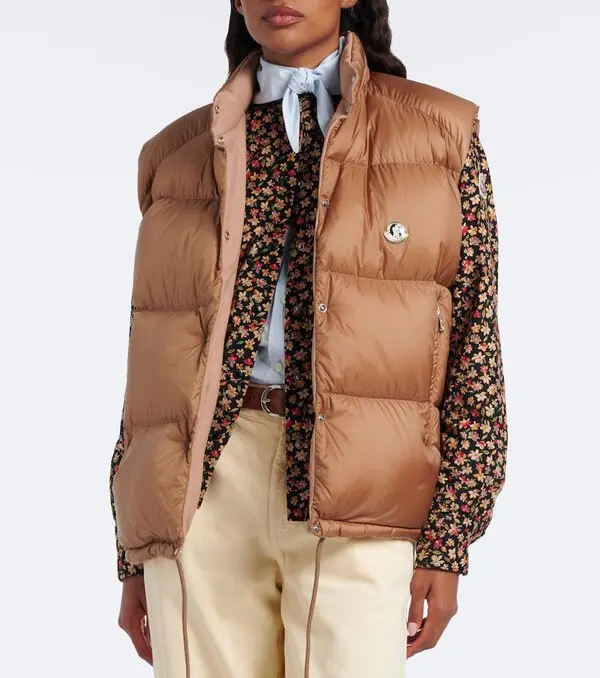 Moncler Tibb Reversible Down Vest - Brown