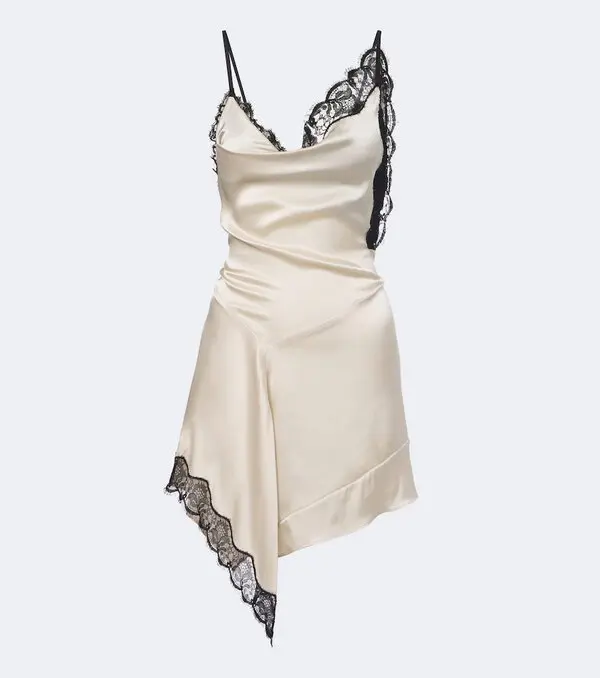 Isabel Marant Étoile Anazia Lace-trimmed Silk-blend Minidress
