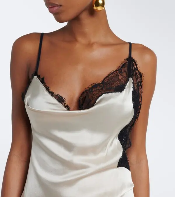 Isabel Marant Étoile Anazia Lace-trimmed Silk-blend Minidress
