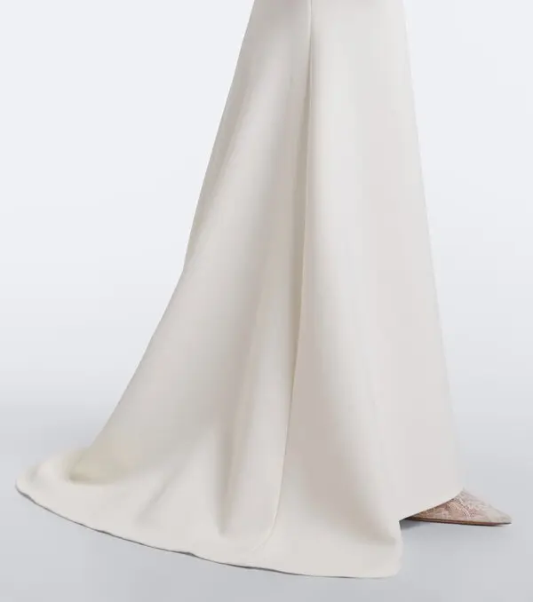 Safiyaa Loura Peplum Crêpe Gown - White