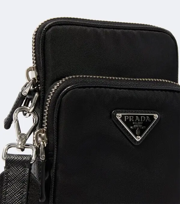 Prada Re-nylon And Saffiano Leather Phone Pouch