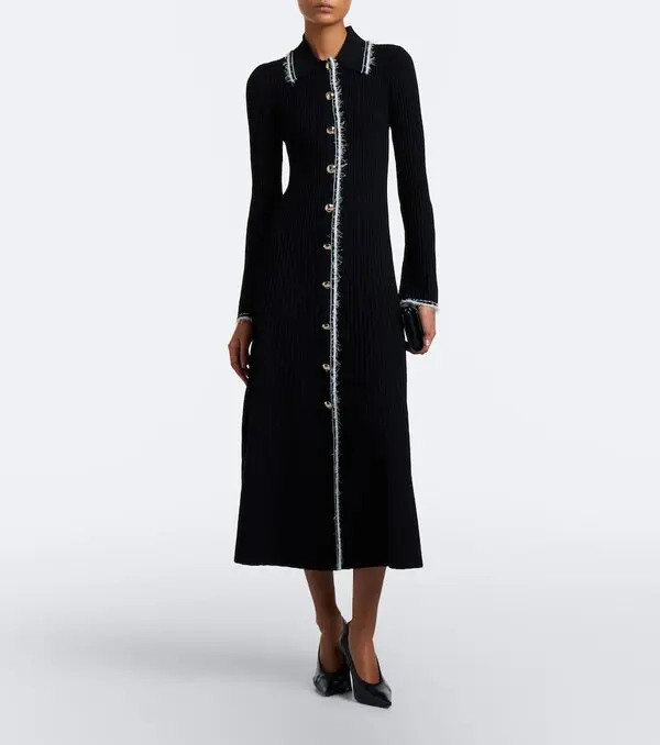 Simkhai Ribbed-knit Shirt Dress