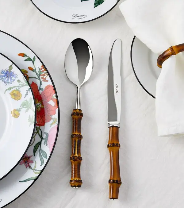 Gucci Bamboo Set Of 2 Stainless Steel Knives
