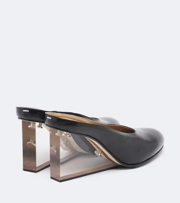 MAISON MARGIELA Leather Wedge Mules