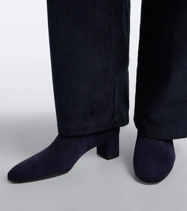 GIANVITO ROSSI Lisa Suede Ankle Boots - Blue