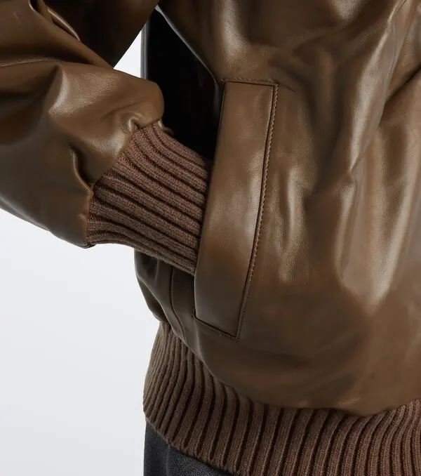 Victoria Beckham Zana Leather Bomber Jacket