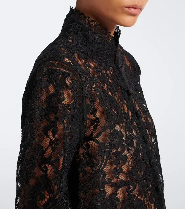 FRAME Salon Sheer Lace Top