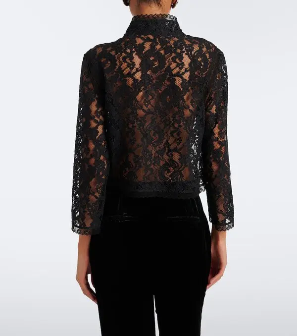 FRAME Salon Sheer Lace Top