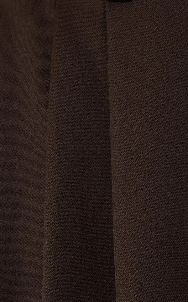 KATE HUNDLEY Exclusive Mid-rise Double-pleated Wool Trousers - Brown