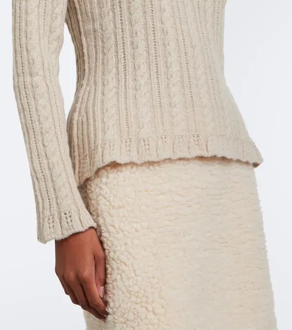 Moncler Cable-knit Wool-blend Turtleneck Sweater