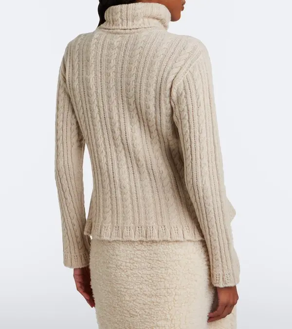 Moncler Cable-knit Wool-blend Turtleneck Sweater