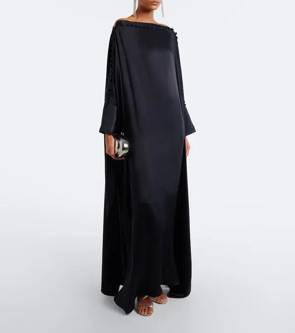 TALLER MARMO Mila Off-shoulder Satin Kaftan