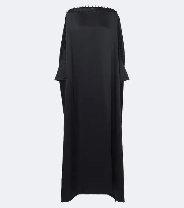 TALLER MARMO Mila Off-shoulder Satin Kaftan - Blue