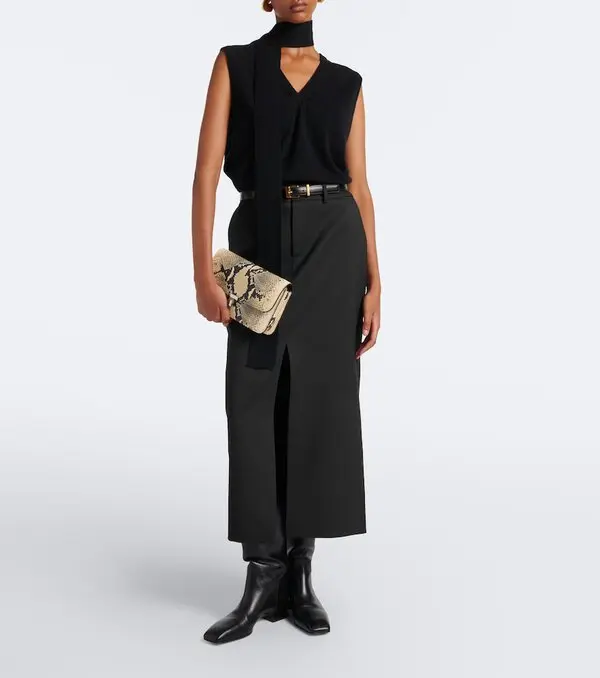 LISA YANG Ellisyn Scarf-detail Cashmere Top