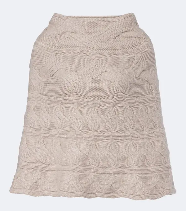 LISA YANG Cable-knit Cashmere Poncho - Beige