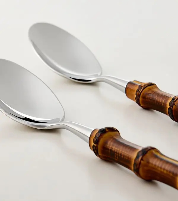 Gucci Bamboo Set Of 2 Stainless Steel Spoons