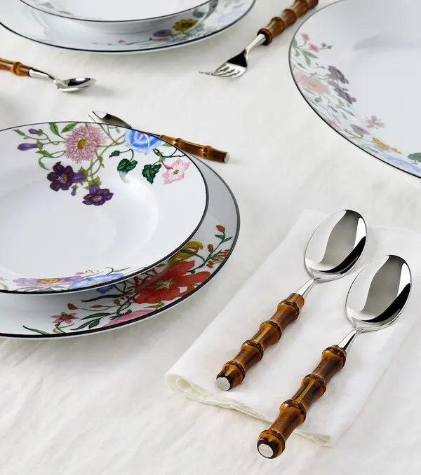 Gucci Bamboo Set Of 2 Stainless Steel Spoons